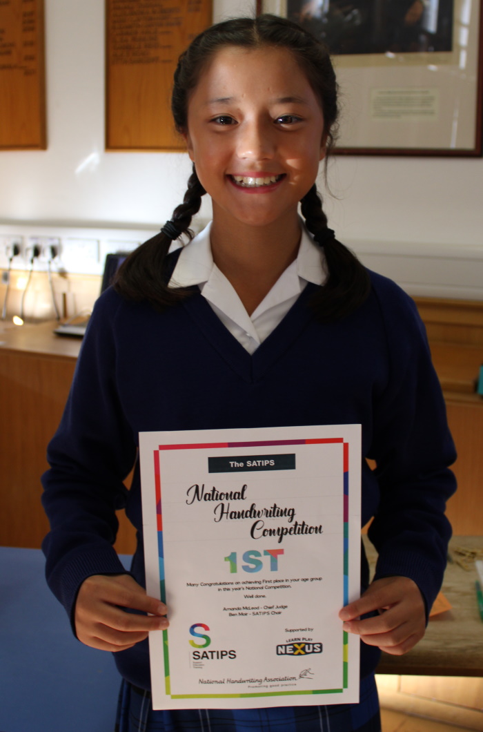 National Handwriting Competition Winner